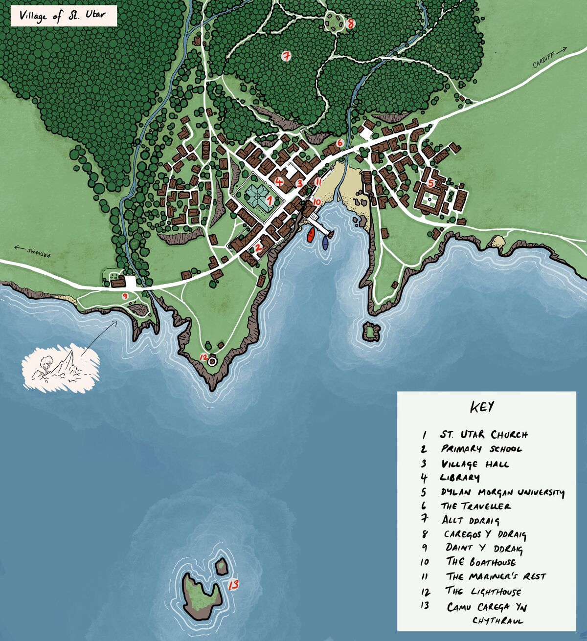 Map of the village - Eldritch Worlds