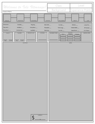 Character Sheet - Isle Vitmange