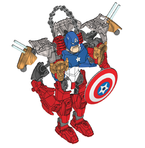Captain America and Iron Man Combiner Model - Brickipedia, the LEGO Wiki