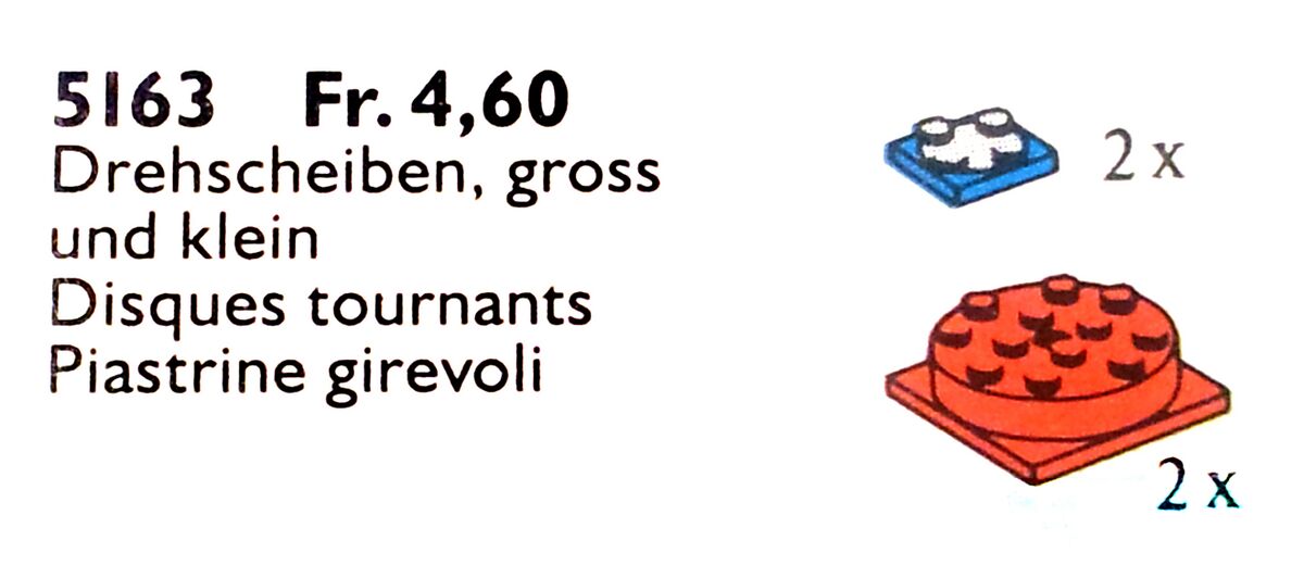 5163 Turntables 4x4 and 2x2 - Brickipedia, the LEGO Wiki