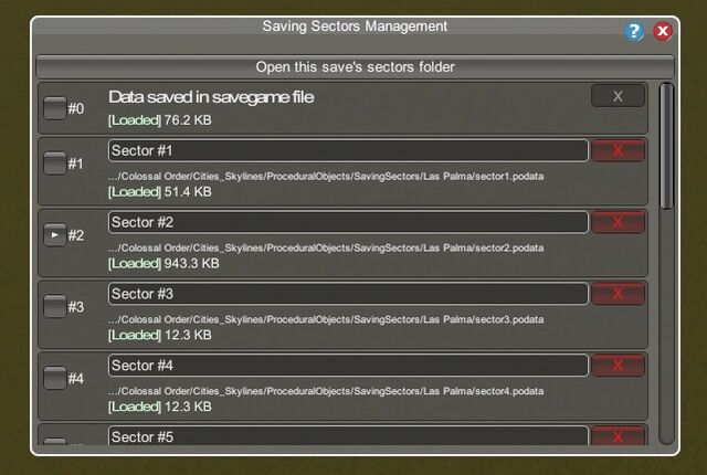 Saving Sectors - Procedural Objects