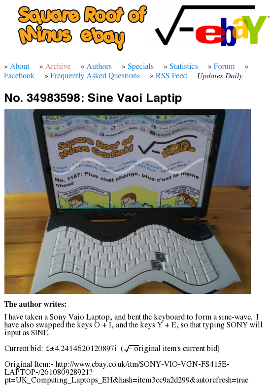 1220: Square Root of Minus eBay - SRoMG Explained